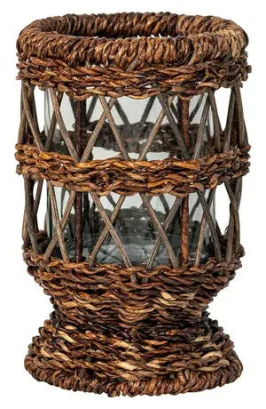 JULISKA Devon Willow Hurricane Vase - Brown