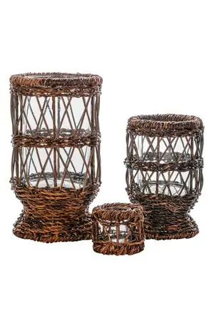 JULISKA Devon Willow Hurricane Vase - Brown