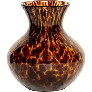 JULISKA Puro 6-inch Tortoiseshell Pattern Glass Vase - Brown