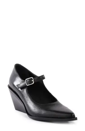 Seychelles Sparks Pointed Toe Mary Jane Pump - Black Leather