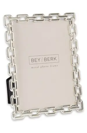 BEY-BERK Link Picture Frame - Silver