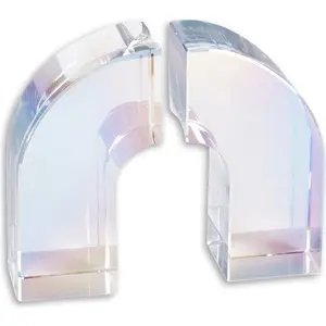 BEY-BERK Archer Crystal Bookends - Multi Color