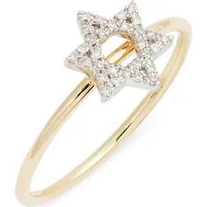 Meira T 14k Gold Diamond Star Of David Ring - Yellow