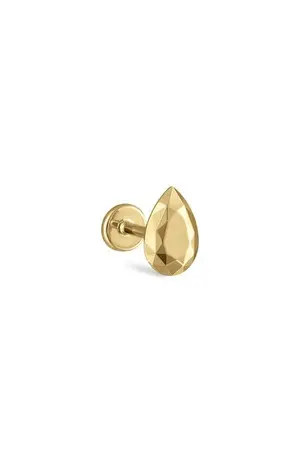 MARIA TASH Faceted Pear Single Stud Earring - Yellow Gold