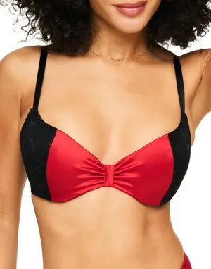 ADORE ME Eira Push Up Demi Bra - Dark Red