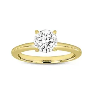 LUVMYJEWELRY 2 Ctw Sabine Lab Grown Diamond Solitaire Ring - 14k Yellow Gold