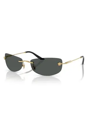 Versace 60mm Rimless Rectangular Sunglasses