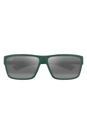 Maui Jim Uila Oversized Wrap Sunglasses - Matte Dark Military Green