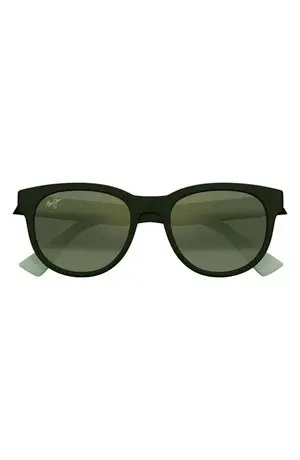 Maui Jim Maoli Round Sunglasses - Matte Dark Green