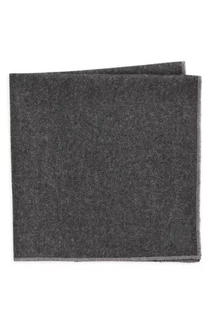 CLIFTON WILSON Wool Pocket Square Gray
