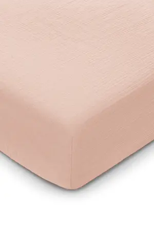 COMFY CUBS Muslin Fitted Crib Sheet Blush