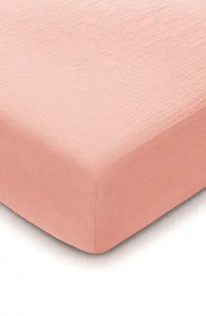 COMFY CUBS Muslin Fitted Crib Sheet - Lace Pink