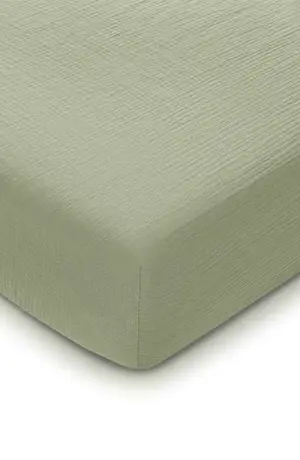 COMFY CUBS Muslin Fitted Crib Sheet Sage