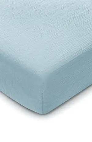 COMFY CUBS Muslin Fitted Crib Sheet - Sky Blue