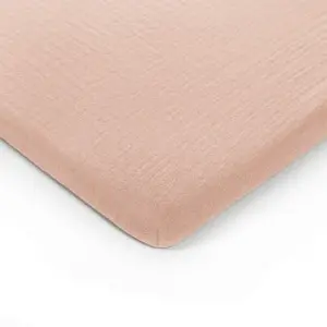 COMFY CUBS Muslin Fitted Bassinet Crib Sheet - Blush