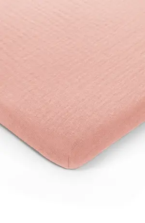 COMFY CUBS Muslin Fitted Bassinet Crib Sheet - Lace Pink