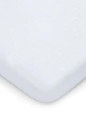 COMFY CUBS Muslin Fitted Bassinet Crib Sheet White