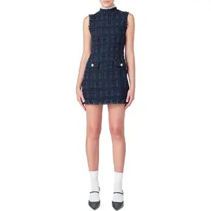 Endless Rose Lace Sleeveless Tweed Minidress