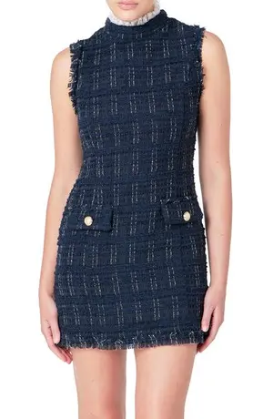 Endless Rose Lace Sleeveless Tweed Minidress
