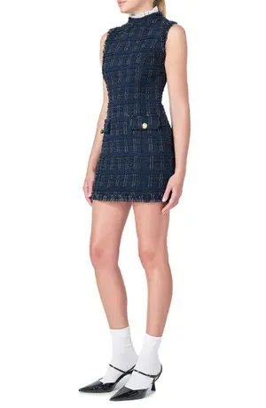 Endless Rose Lace Sleeveless Tweed Minidress
