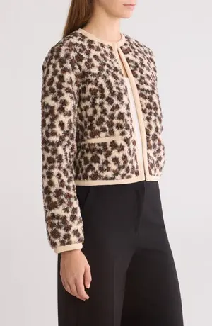 Endless Rose Leopard Faux Shearling Jacket