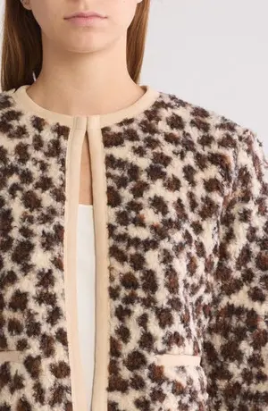 Endless Rose Leopard Faux Shearling Jacket