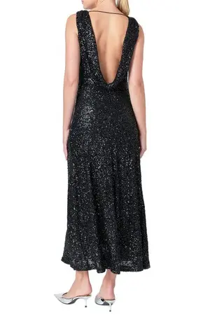 Endless Rose Sequin Maxi Dress With Open Back