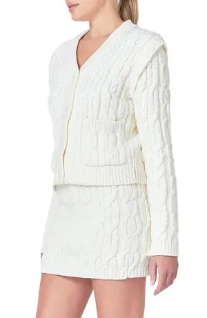 Endless Rose Cable Stitch Cardigan - Ivory