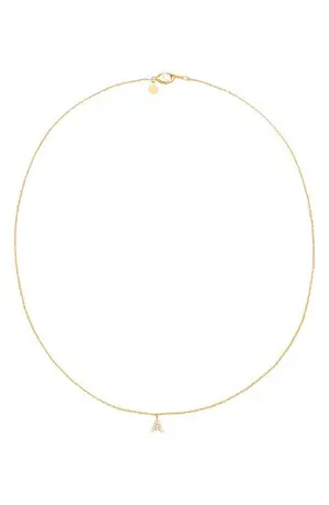 PETIT MOMENTS Initial Pendant Necklace - Gold - A