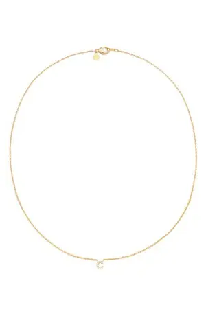 PETIT MOMENTS Initial Pendant Necklace - Gold - C