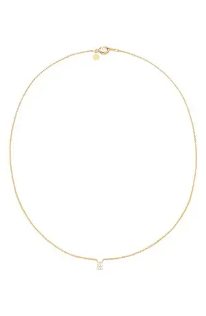 PETIT MOMENTS Initial Pendant Necklace - Gold - E