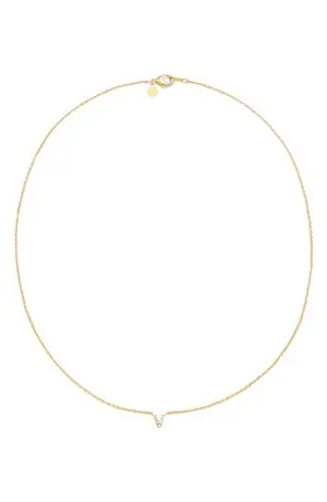 PETIT MOMENTS Initial Pendant Necklace - Gold - V