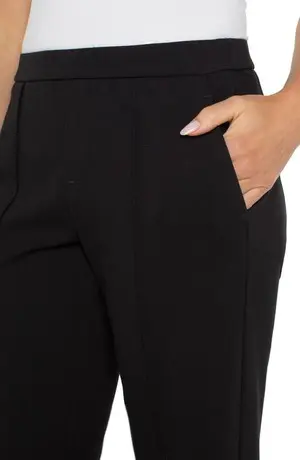 LIVERPOOL Kayla Wide Leg Pull-on Trousers - Black