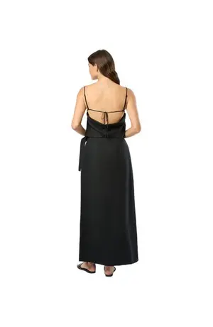 Onia Air Linen Maxi Wrap Skirt - Black