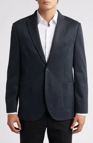 GRUNER 1949 Alfi Textured Knit Sport Coat - Blue