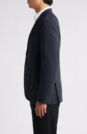 GRUNER 1949 Alfi Herringbone Knit Sport Coat - Navy