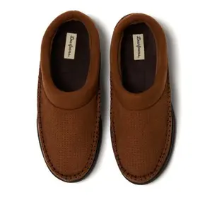 DEARFOAMS Thompson Moccasin Toe Clog Slipper - Brown