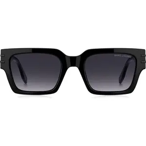 Marc Jacobs 52mm Rectangular Sunglasses - Black/ Dark Grey