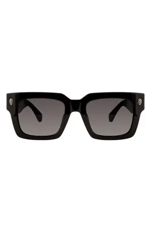 Kurt Geiger 50mm Square Sunglasses - Black/ Smoke Grey