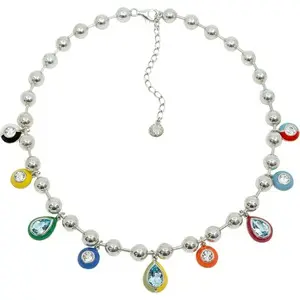 Fry Powers Lydia Collar Necklace With Sterling Silver And Topaz Gemstones - Rainbow Multi