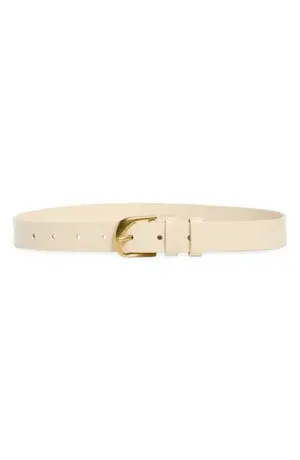FRAME Twist Buckle Leather Belt - Bone