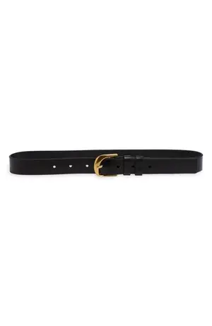 FRAME Twist Buckle Leather Belt - Noir