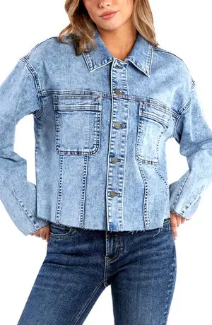 WASH LAB DENIM Fetching Boxy Jacket - Fetching Blue
