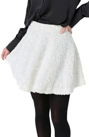 Endless Rose Sequin Mini Flared Skirt