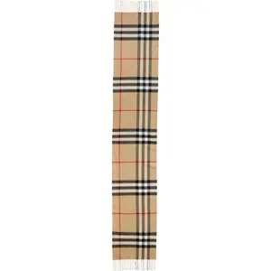 Burberry Check Cashmere Scarf Camel