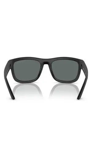 Prada 53mm Polarized Pillow Sunglasses - Rubber Black