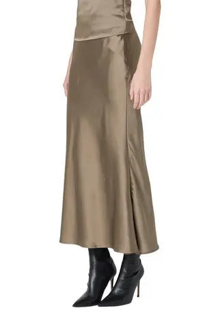 Endless Rose Bias Cut Satin Maxi Skirt