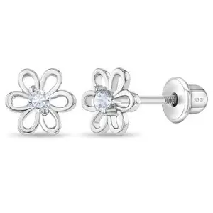 IN SEASON JEWELRY Spring Flower Stud Earrings - Silver