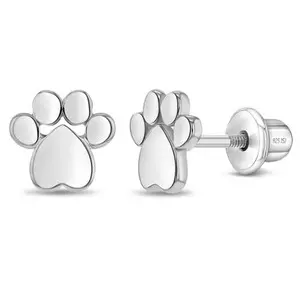IN SEASON JEWELRY Paw Stud Earrings - Silver