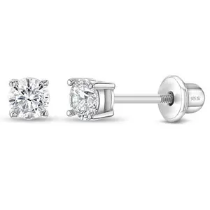 IN SEASON JEWELRY Sterling Solitaire Stud Earrings - Silver
